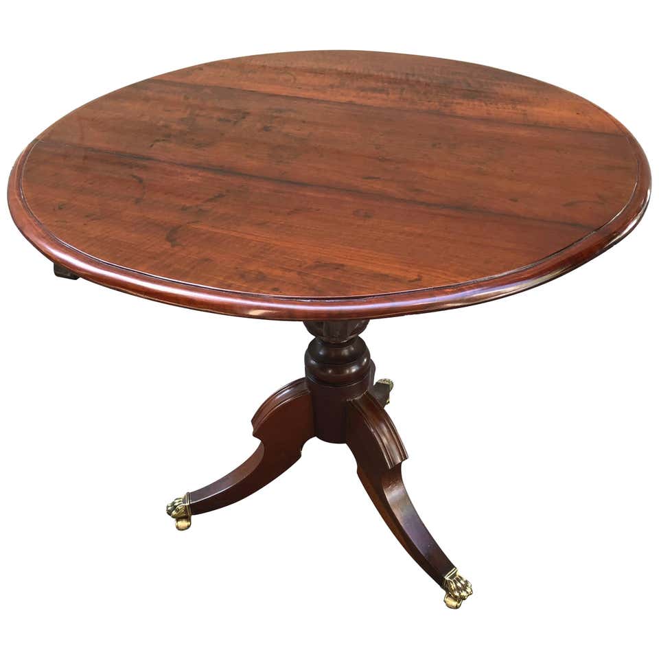 Early 19th Century Caribbean Mahogany Tilt-Top Breakfast Center Table ...