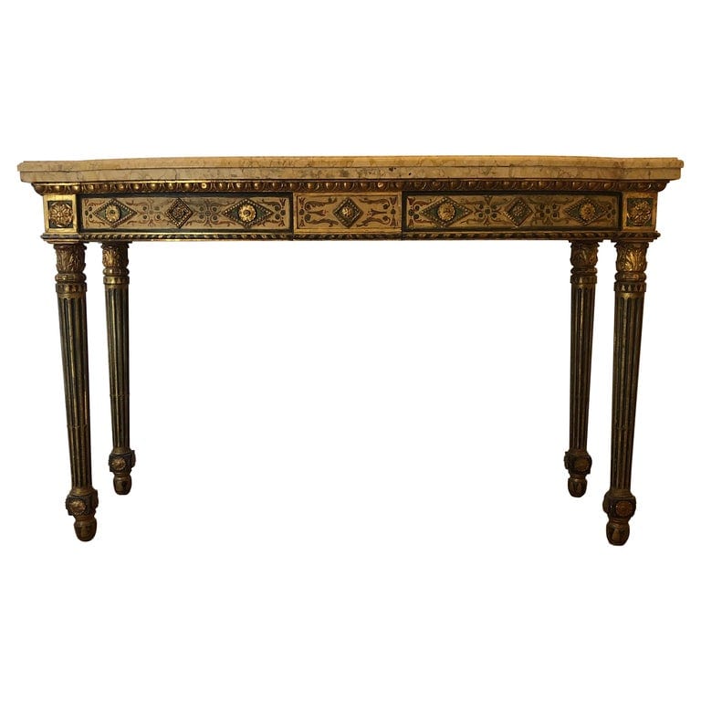 Neoclassical Painted Italian Marble Top Console, 18th Century | David ...